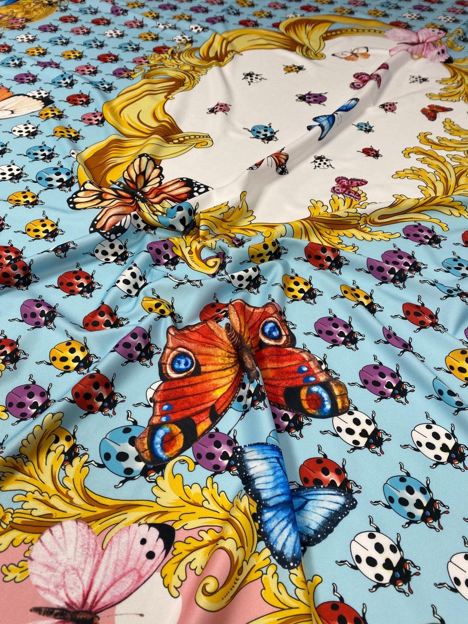 Butterflies Pink Polka Dot Fabric by the Metre – Whotex Fabrics London