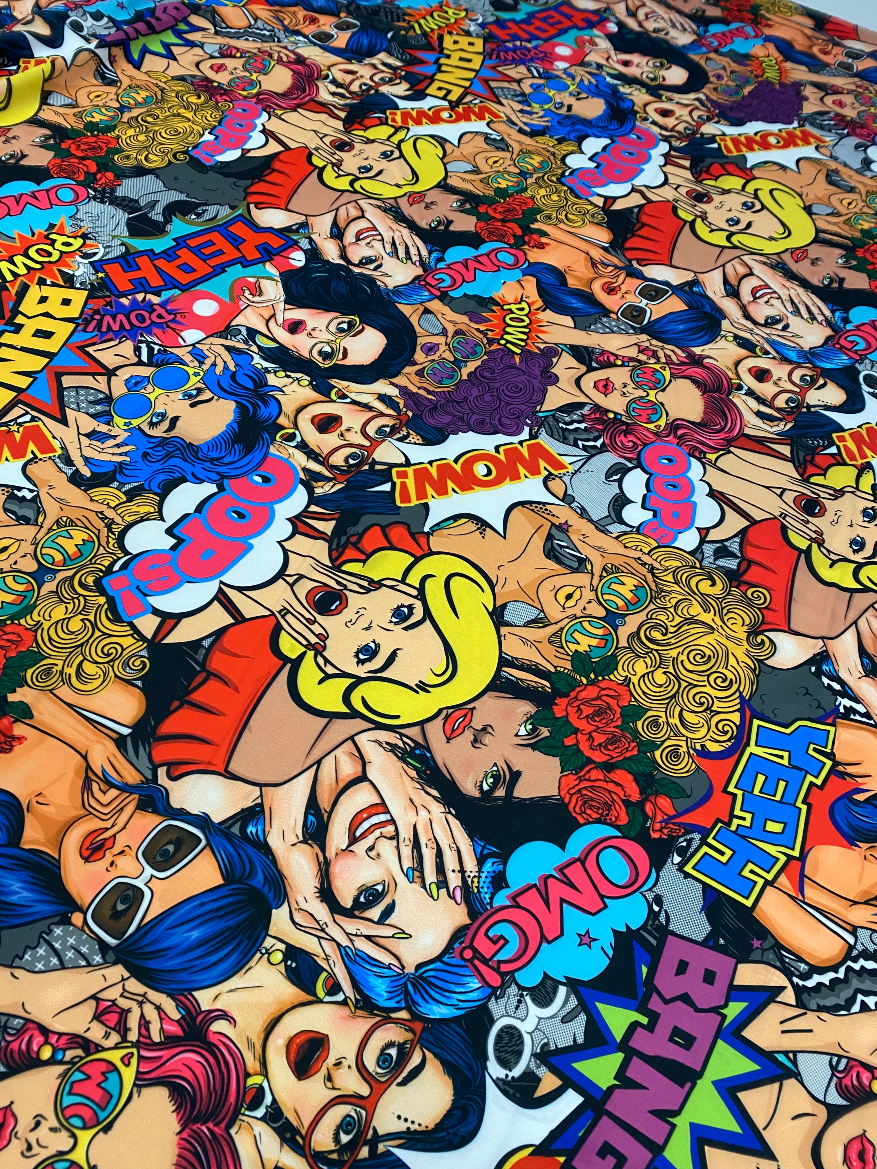 Pop Art Fabric Print – Multiple Fabric Options, Sold by Metre – Whotex ...