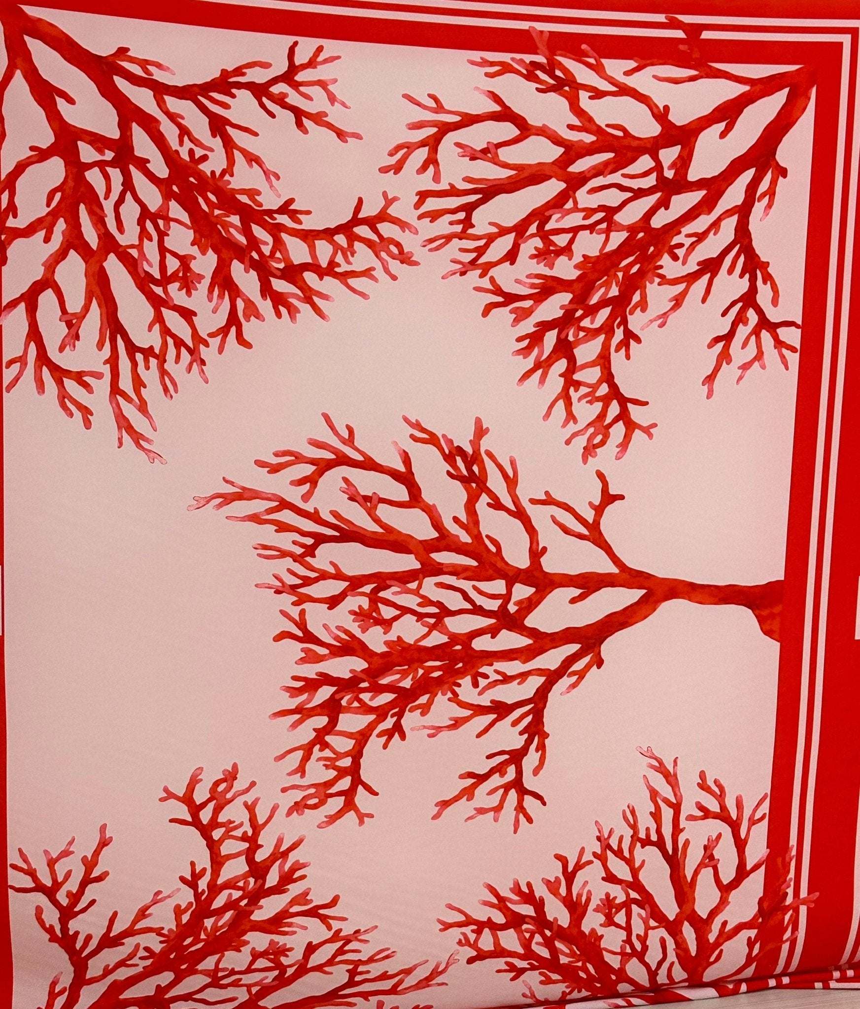 Coral Pattern Silky Crepe Fabric – Custom Printed Fabric, Choose ...