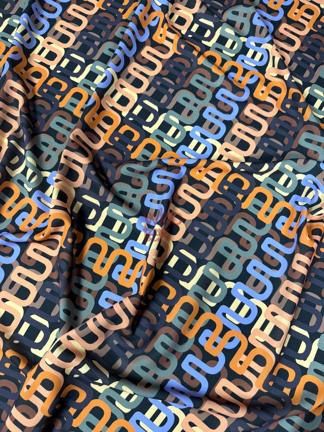 Geometric Retro Chain Link Pattern Fabric – Multiple Fabric Options ...