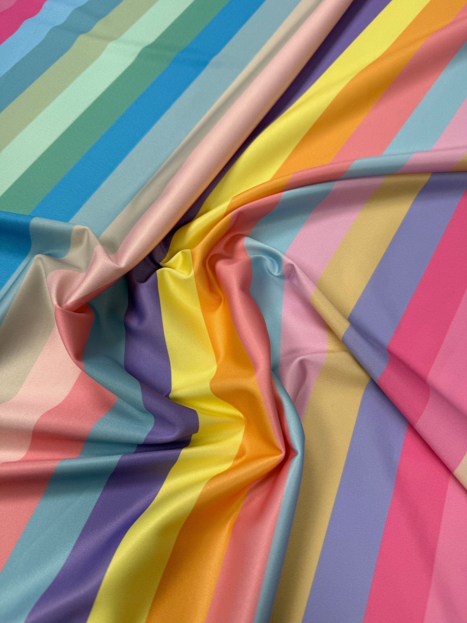 Multicolour Rainbow Stripes Fabric by the Metre – Whotex Fabrics London