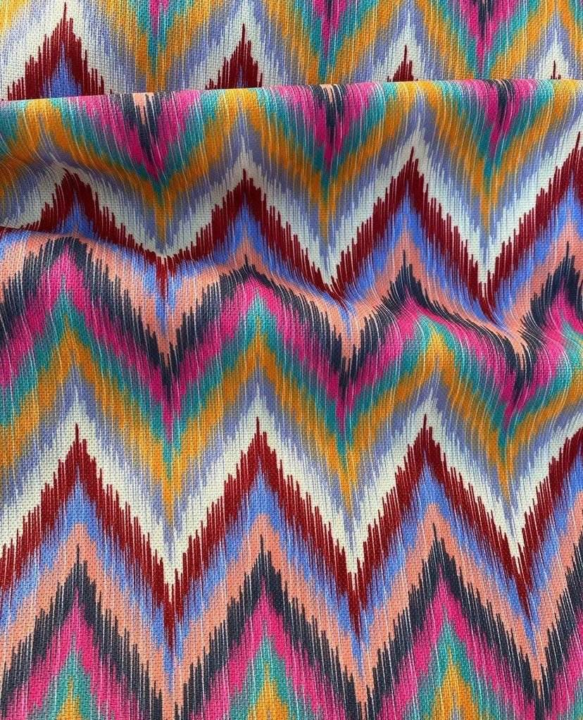 Zigzag Chevron Upholstery Fabric in Vibrant Colors – Multiple Fabric ...